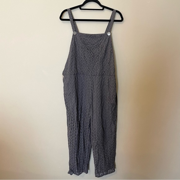 Zara | Pants & Jumpsuits | Zara Grey Eyelet Overalls | Poshmark